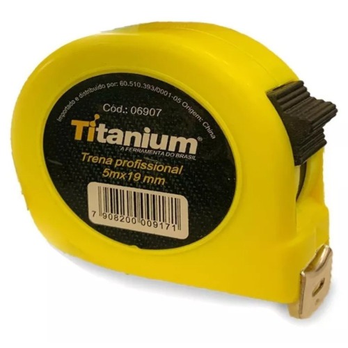 Trena com fita de aço 19 mm x 5 m com trava - 06907 - Titanium