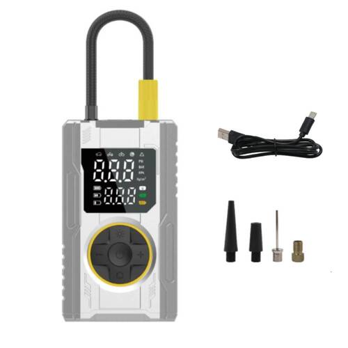 Mini Compressor de Ar portátil digital 150 PSI com LED e Power Bank ...