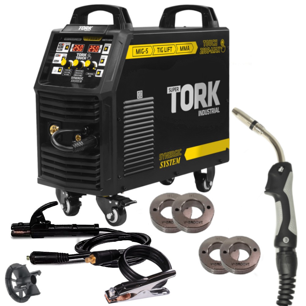 Inversora de Solda Multiprocesso 250A para Eletrodo Mig e Tig - TOUCH 250S MAX 220V - Super Tork