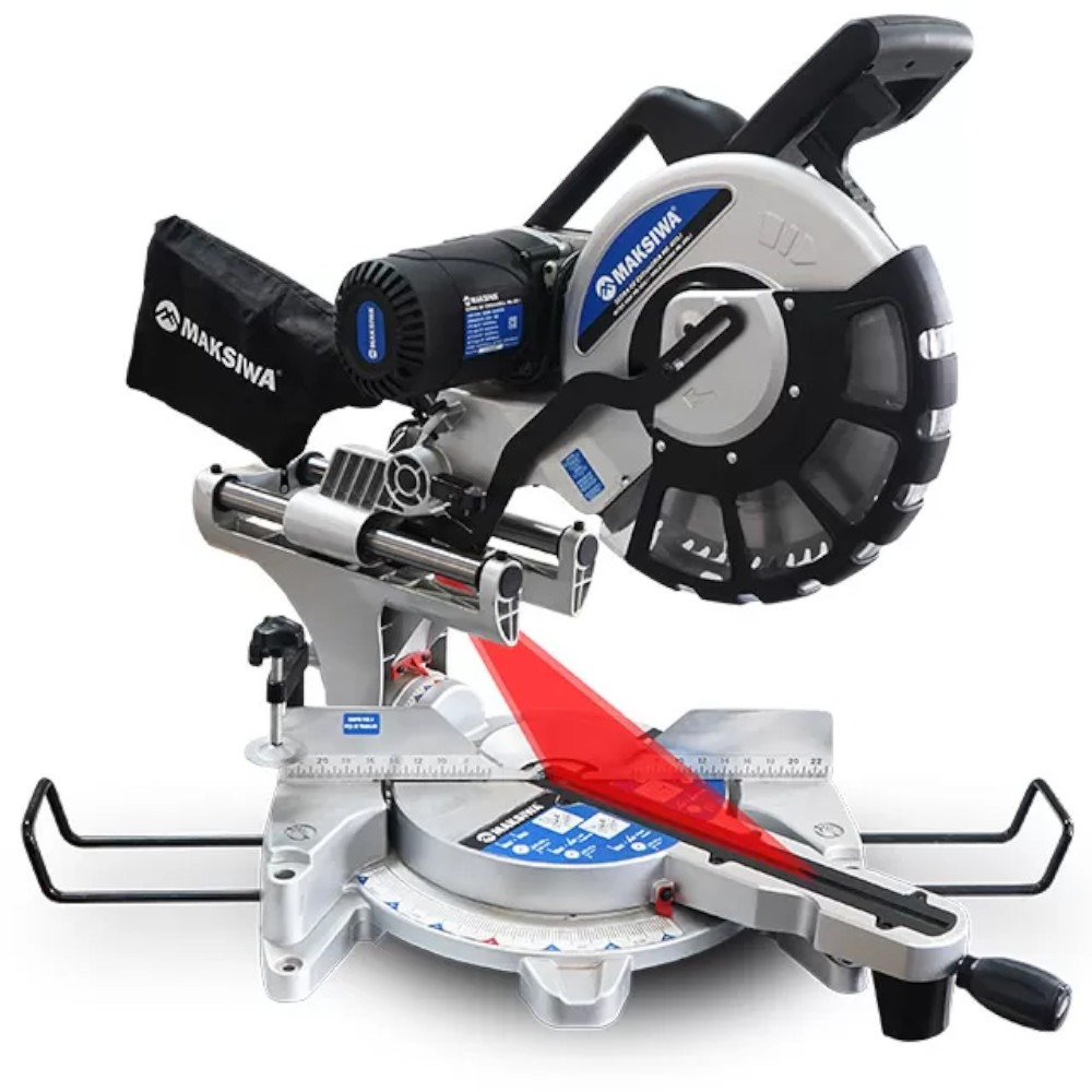 Serra meia esquadria telescópica 12" 2.000 watts com guia laser - MK ...