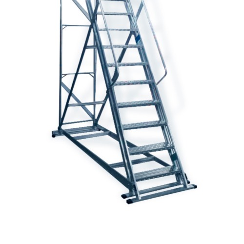 Escada plataforma de alumínio 4.0 m c/ 15 degraus + patamar ...