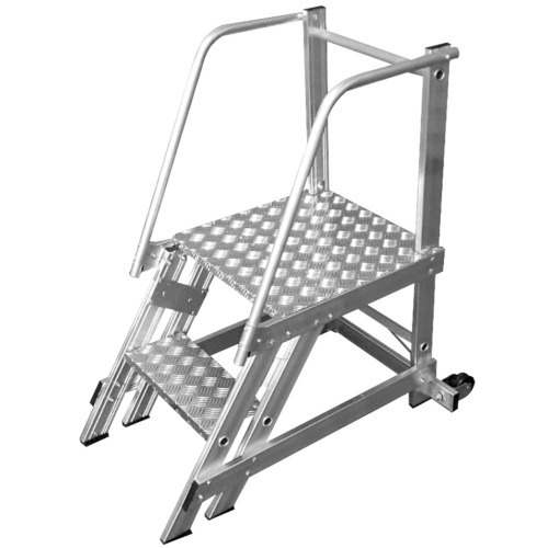 Escada plataforma de alumínio 0.50 m c/ 1 degrau + patamar ...