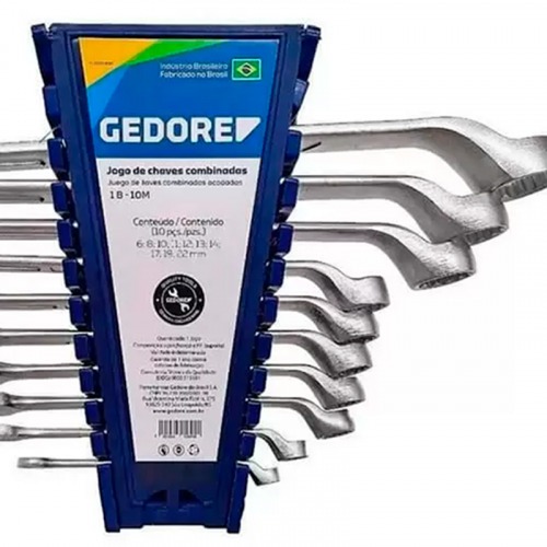 Jogo de chave combinada 6 a 22 mm aço cromo vanádio com 10 peças - 1 B ...