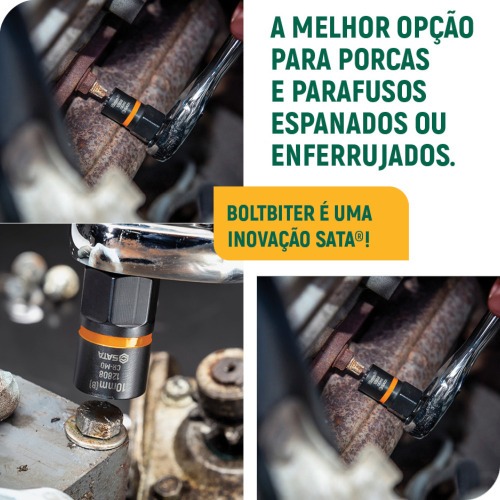 Jogo de soquete Bolt Biter 7 a 19 mm encaixe 1/4" e 3/8" com 13 peças ...