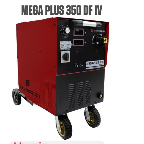 Máquina de solda Mig Mag 300A trifásica - Mega Plus 350 DF IV - Bambozzi