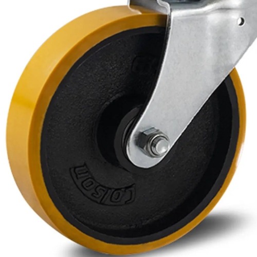 Rodízio giratório com placa 5 x 1.1/2" PU moldado - GLP.514.PF.E ...