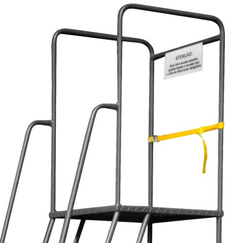 Escada plataforma de ferro 2,0 cm 6 degraus + patamar - 58-A - Rod-Car