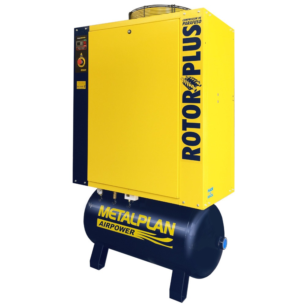 Compressor de ar de parafuso 25 hp 163 litros 9 bar 220V - Rotor Plus ...